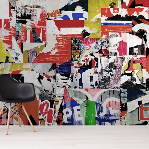 Street Collage Art Wallpaper Mural • Wallmur UK