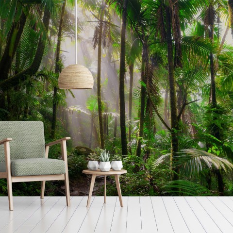 Tropical Forest Jungle Scenery Wallpaper Mural • Wallmur UK